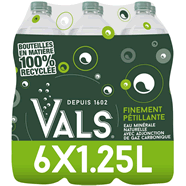 VALS : Eau minérale naturelle gazeuse : 6 x 1,25 L | Livraison à ...