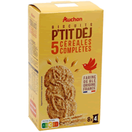 AUCHAN : Biscuits petit-déj aux 5 céréales complètes