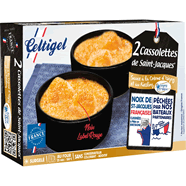 CELTIGEL : Cassolettes de Saint-Jacques sauce à la crème d'Isigny