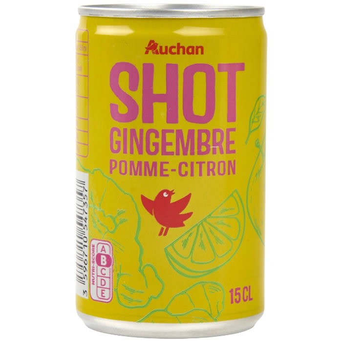 AUCHAN : Shot - Jus de pomme, gingembre et citron : 15 cl | Livraison à ...