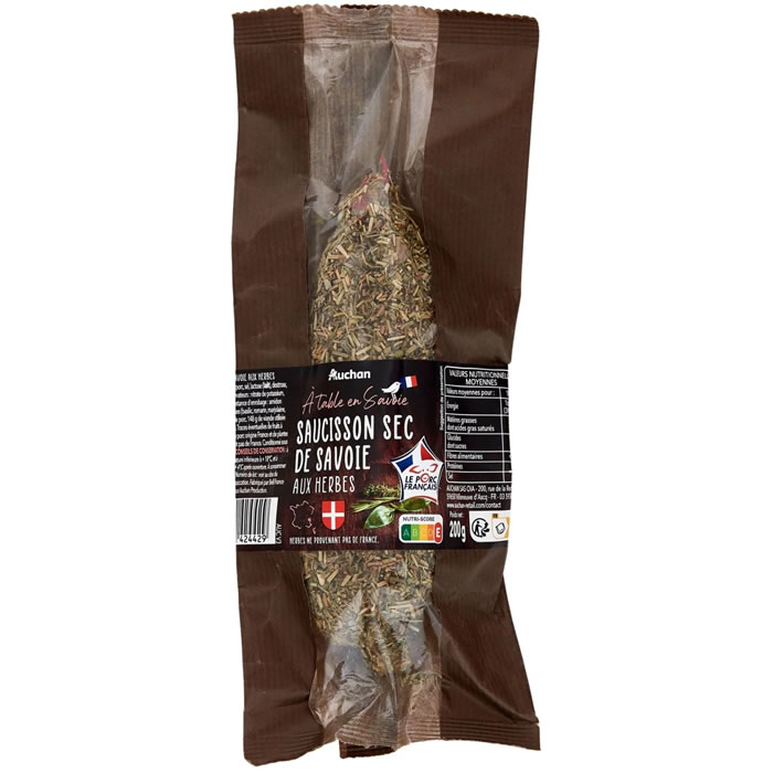 AUCHAN : Mmm ! - Saucisson sec de Savoie aux herbes : 200 g | Livraison ...