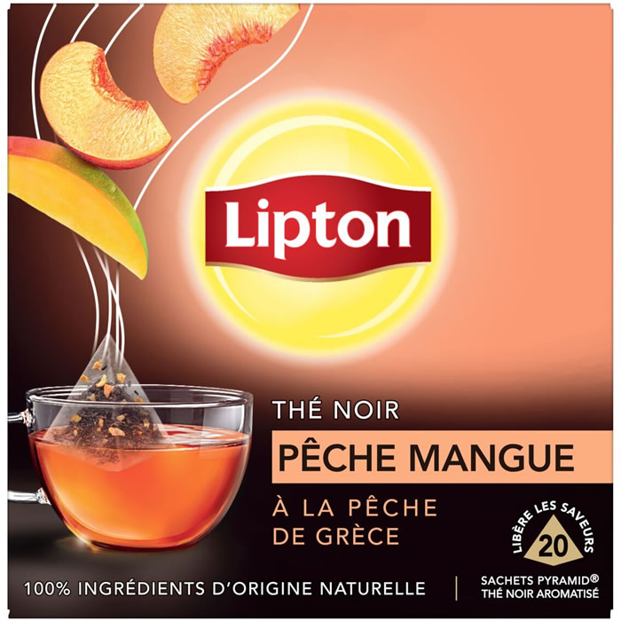 LIPTON : Pyramid - Thé noir à la pêche et mangue