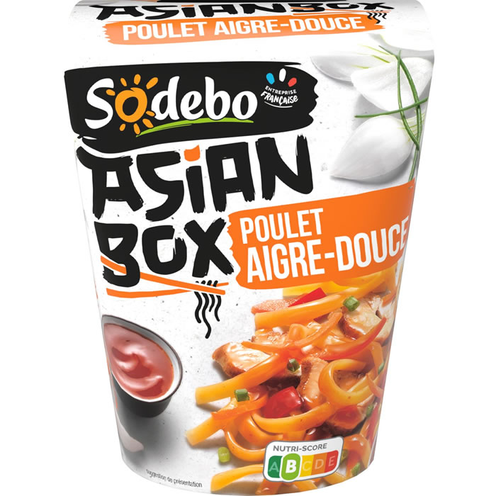 SODEBO : Asian Box - Nouilles au poulet et sauce aigre-douce : 350 g ...