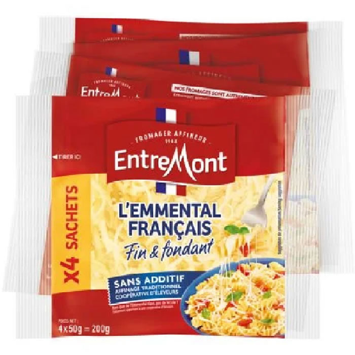 ENTREMONT : Emmental râpé : 4 x 50 g | Livraison à domicile et Drive ...