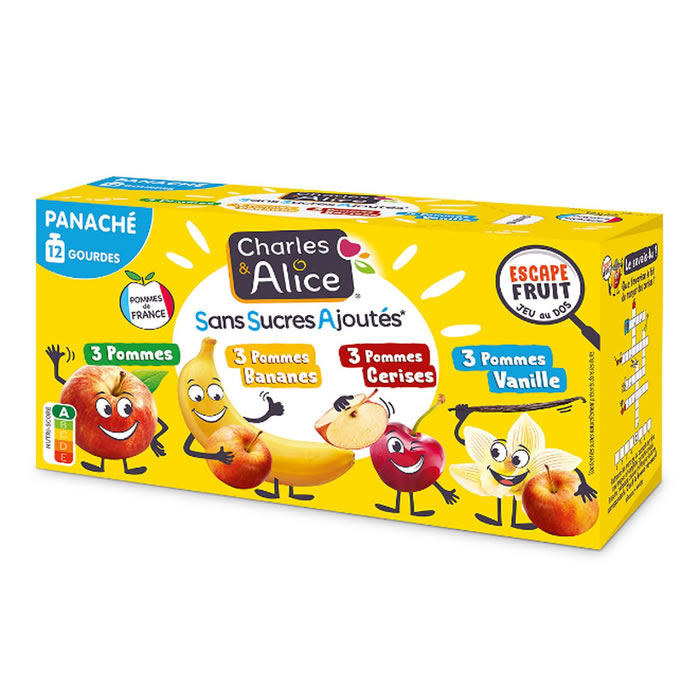 CHARLES&ALICE : Panachés de compotes sans sucres ajoutés