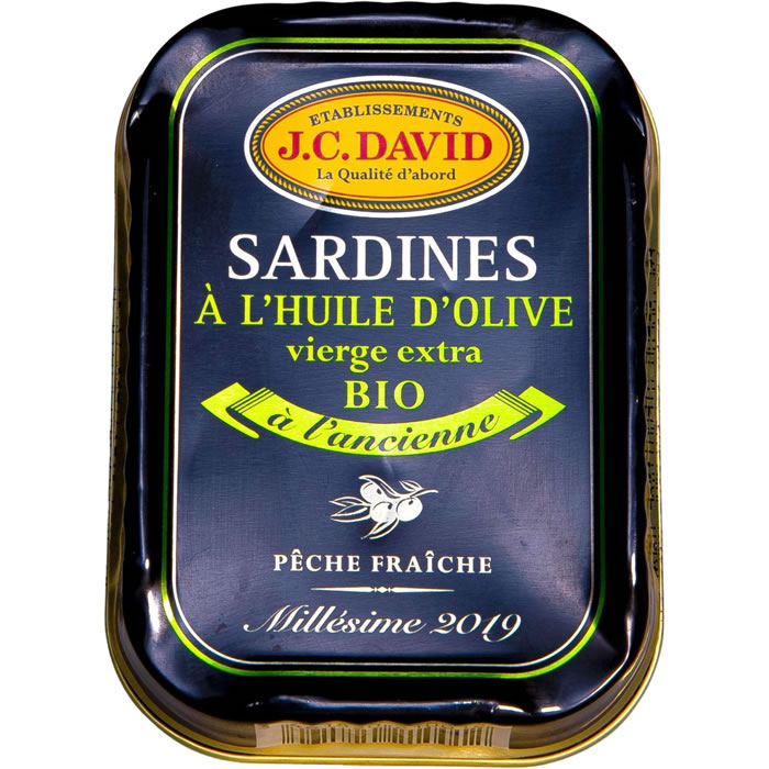 JC DAVID : Sardines à l'huile d'olive vierge extra à l'ancienne bio ...