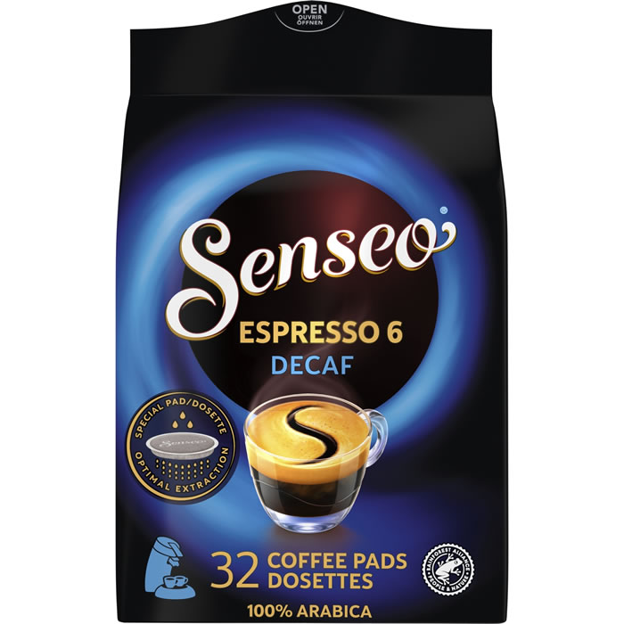 SENSEO : Dosettes de café espresso décaféiné N°6 : 222 g | Livraison à ...