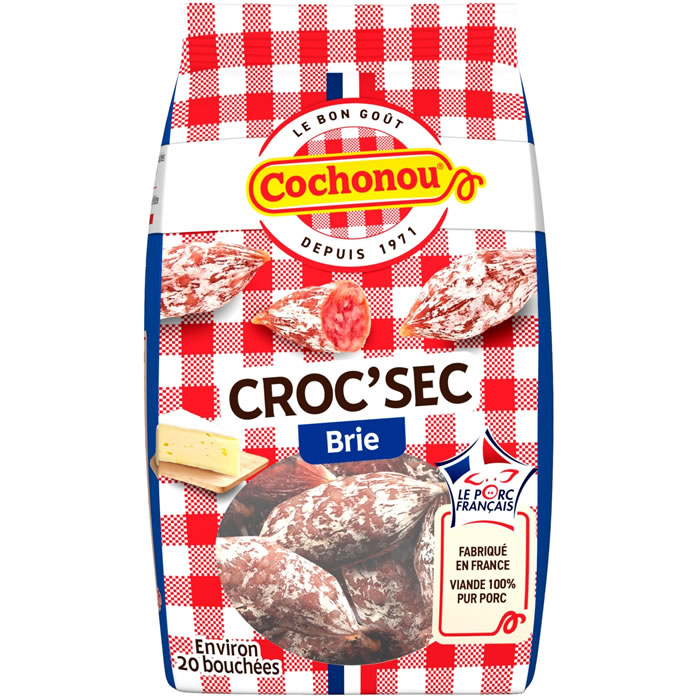 COCHONOU : Croc'Sec - Mini saucissons secs au brie