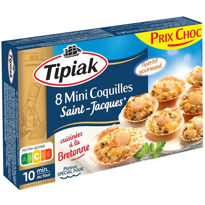 TIPIAK : Mini coquilles Saint-Jacques à la bretonne : 8 x 12,5 g ...