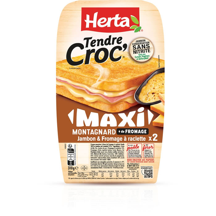 HERTA : Tendre Croc' - Croque-monsieur Montagnard au jambon et fromage ...