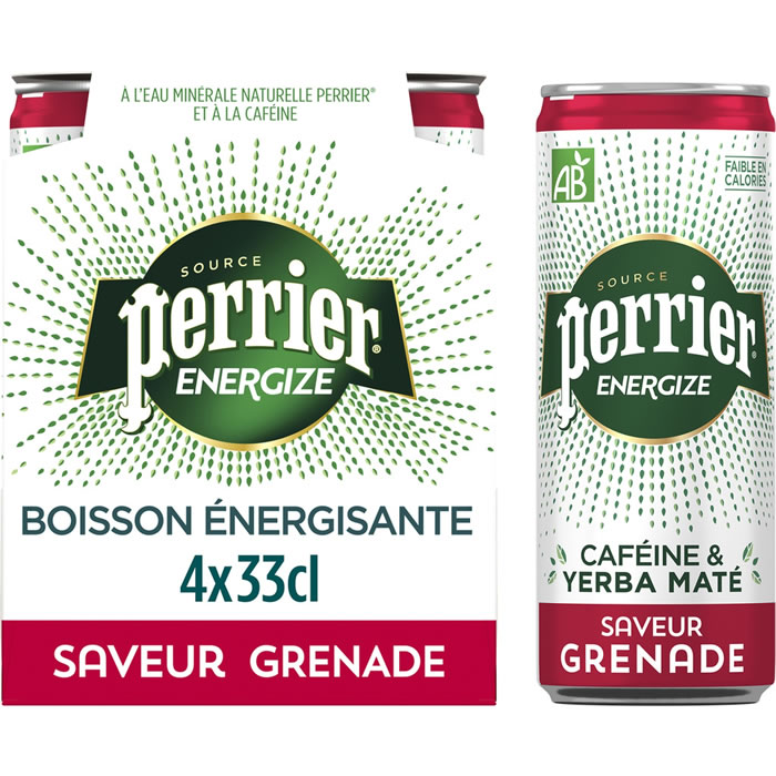 PERRIER : Energize - Boisson énergisante à la grenade bio