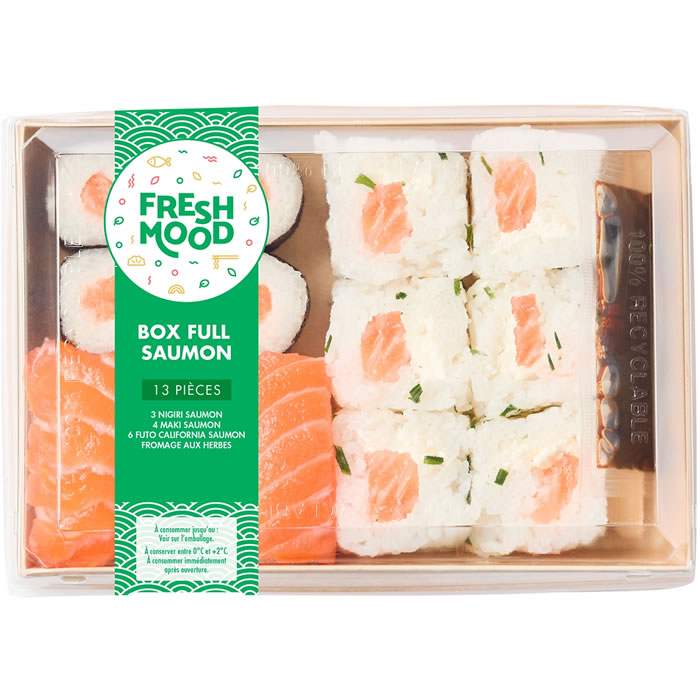 FRESHMOOD : Plateau de sushis california, nigiri et maki au saumon : 13 ...
