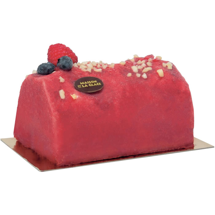 MAISON DE LA GLACE : Bûche glacée au nougat et fruits rouges