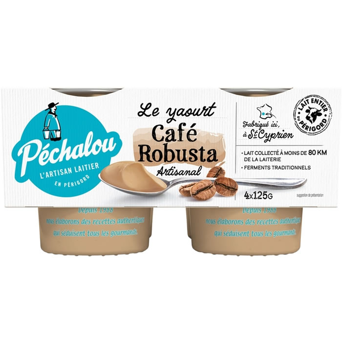 PECHALOU : Yaourts au café : 4 x 125 g | Livraison à domicile et Drive ...
