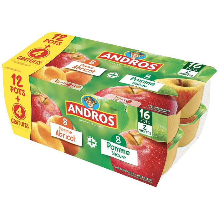 ANDROS : Spécialité Pomme Nature, et Pomme Abricot