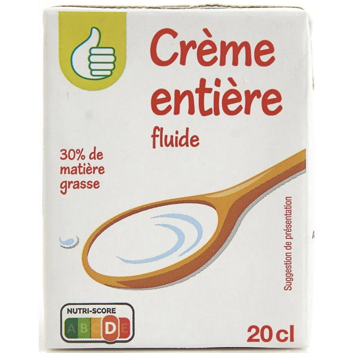 AUCHAN : Essentiel - Crème fluide entière 30% M.G UHT