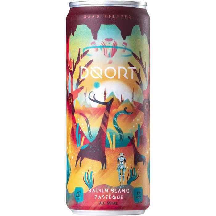 DOORT : Hard Seltzer - Eau alcoolisée aromatisée raisin blanc pastèque ...