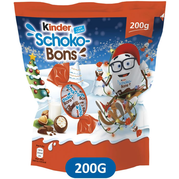 KINDER : Schokobons - Bonbons au chocolat et noisettes : 200 g ...