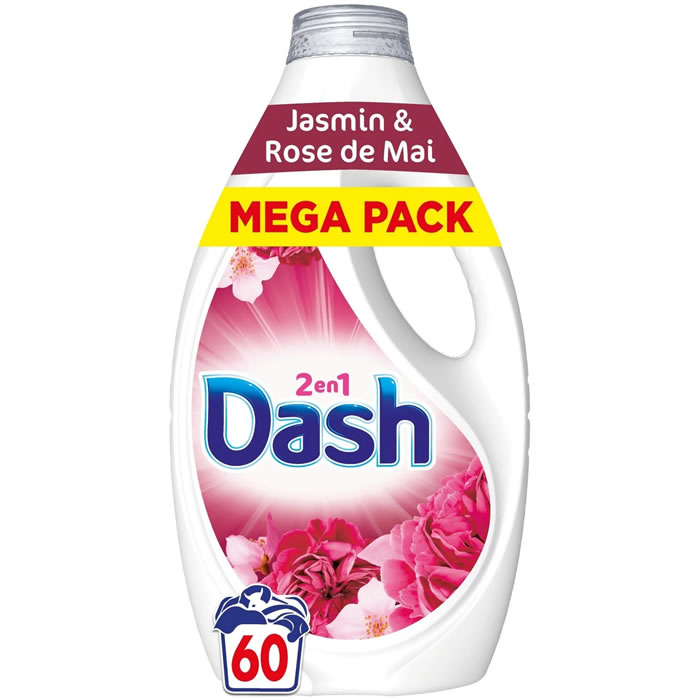 DASH : Lessive liquide 2 en 1 jasmin et rose de mai