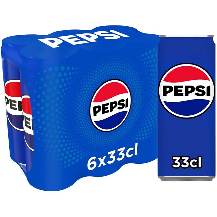 Pepsi : 6 canettes 33cl - Boisson gazeuse aux extraits végétaux