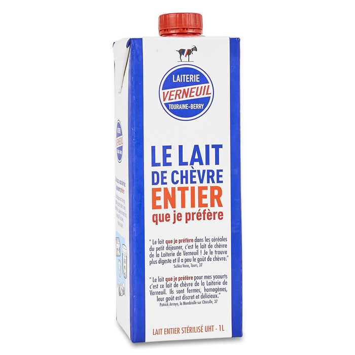 VERNEUIL : Lait de chèvre entier UHT : 1 L | Livraison à domicile et ...