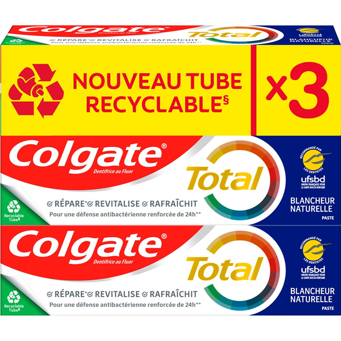 COLGATE : Total - Dentifrice blancheur naturelle