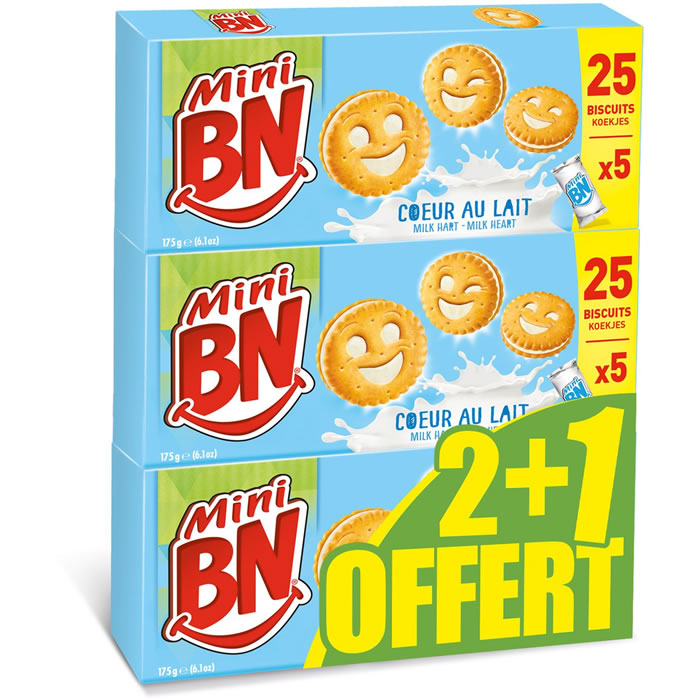 BN : Mini - Biscuits fourrés au lait : 525 g | Livraison à domicile et ...