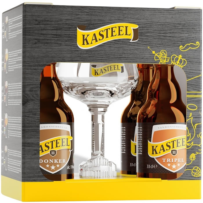 KASTEEL : Coffret bière + 1 verre : 4 x 33 cl | Livraison à domicile et ...