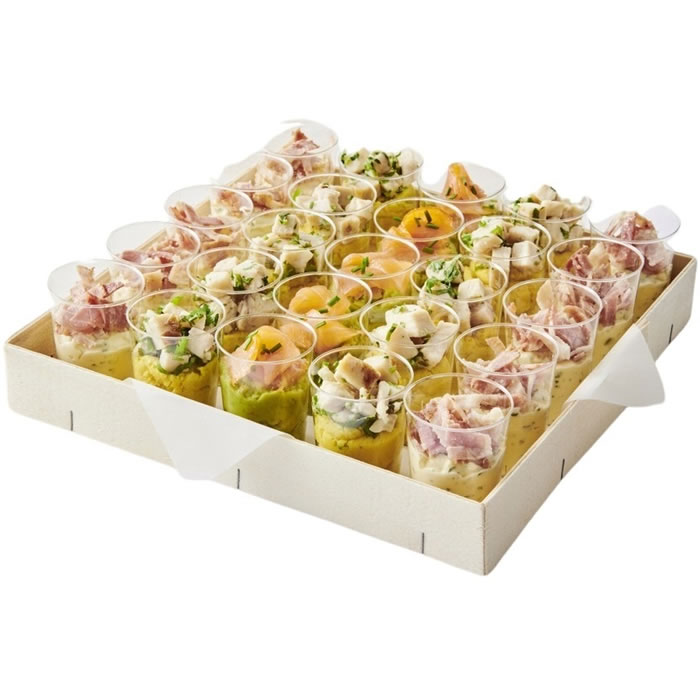 FLUNCH : Traiteur - Mini verrines salées poulet curry, chèvre, carotte ...