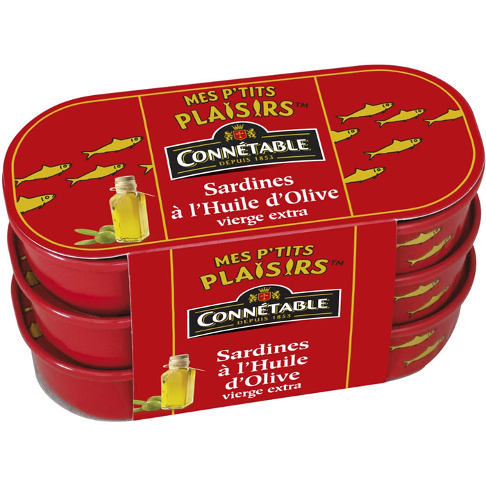 CONNETABLE : Sardines à l'huile d'olive vierge extra : 3 X 55 g ...