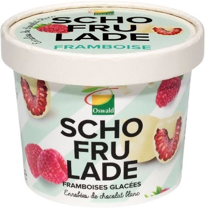 SCHOFRULADE : Bouchées de crème glacée à la framboise et chocolat blanc