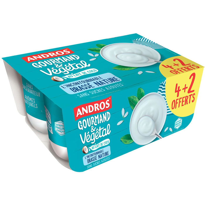 ANDROS : Gourmand & Végétal - Dessert brassé nature au lait de coc