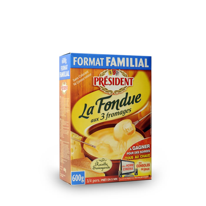 PRESIDENT : Fondue aux 3 fromages : 600 g | Livraison à domicile et ...