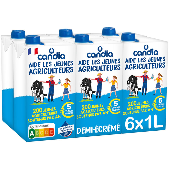 CANDIA : Lait demi-écrémé UHT