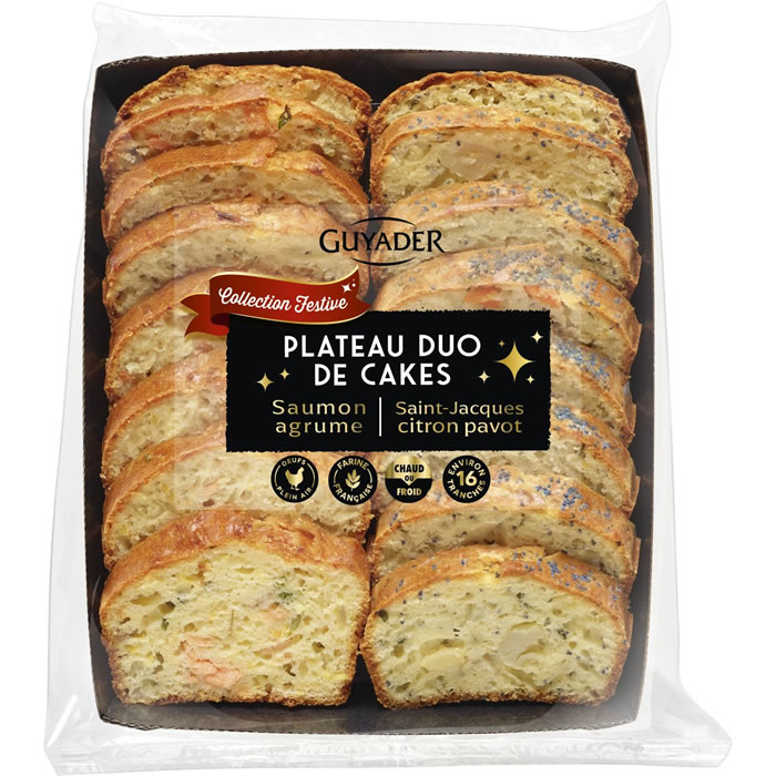 GUYADER : Assortiment de tranches de cake au saumon et Saint-Jacques ...