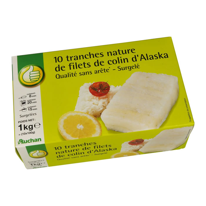 AUCHAN : Filets de colin d'Alaska : 1 kg | Livraison à domicile et ...