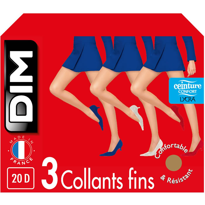 DIM : Collants fins taille 2 20D : 3 paires | Livraison à domicile et ...