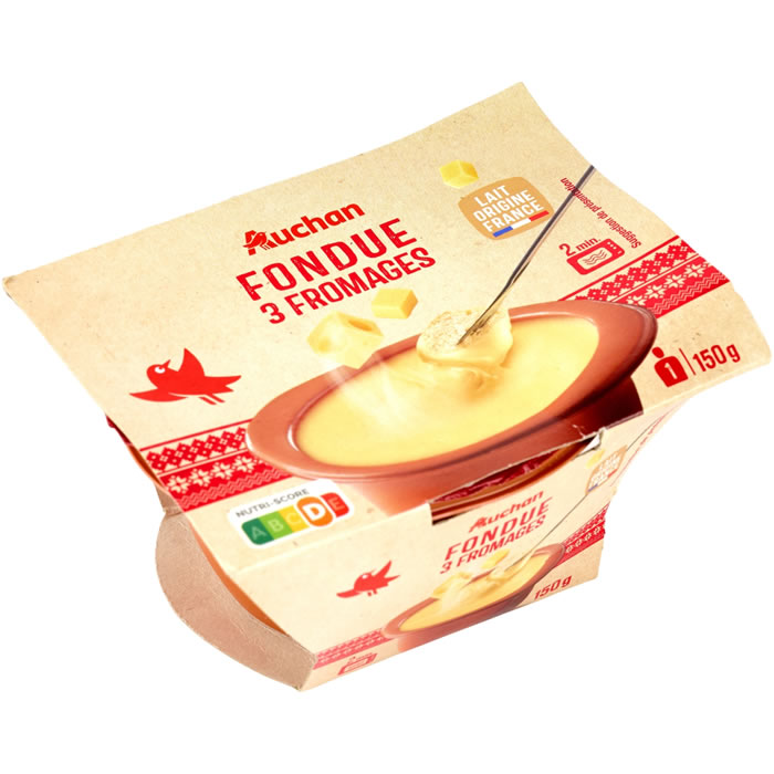AUCHAN : Préparation pour fondue aux 3 fromages