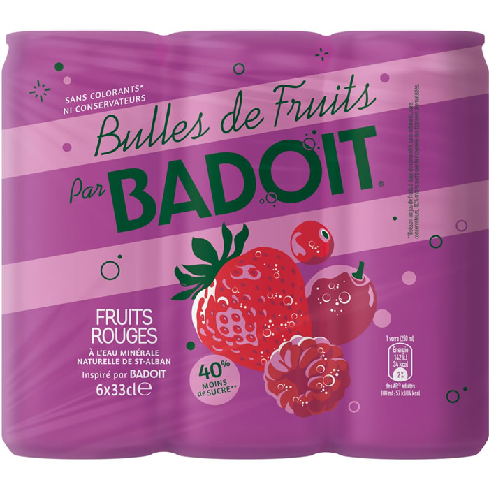 Badoit : Eau minérale naturelle gazeuse aux fruits rouges