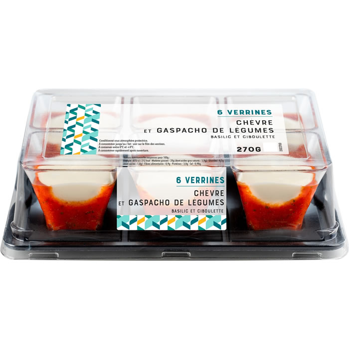 MIX BUFFET : Verrines au chèvre et gaspacho de légumes