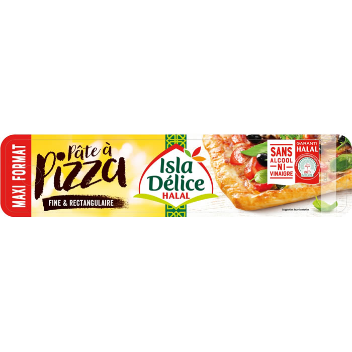 ISLA DELICE : Pâte à pizza rectangulaire et fine halal : 385 g ...