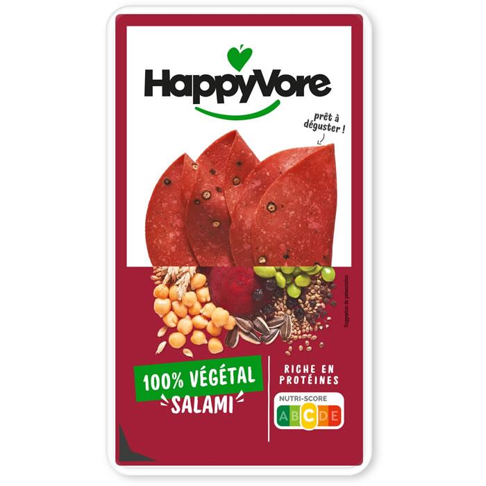 HAPPYVORE : Salami végétal au poivre : 90 g | Livraison à domicile et ...