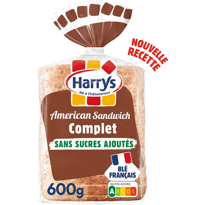 HARRYS : American Sandwich - Pain de mie complet sans sucres ajoutés