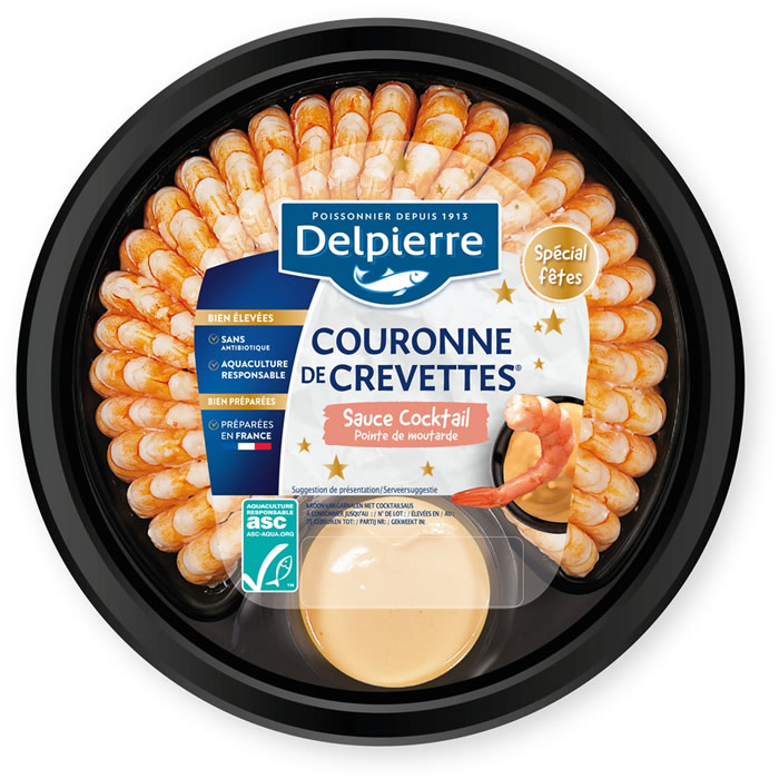 DELPIERRE : Couronne de crevettes décortiquées cuites sauce cockta ...