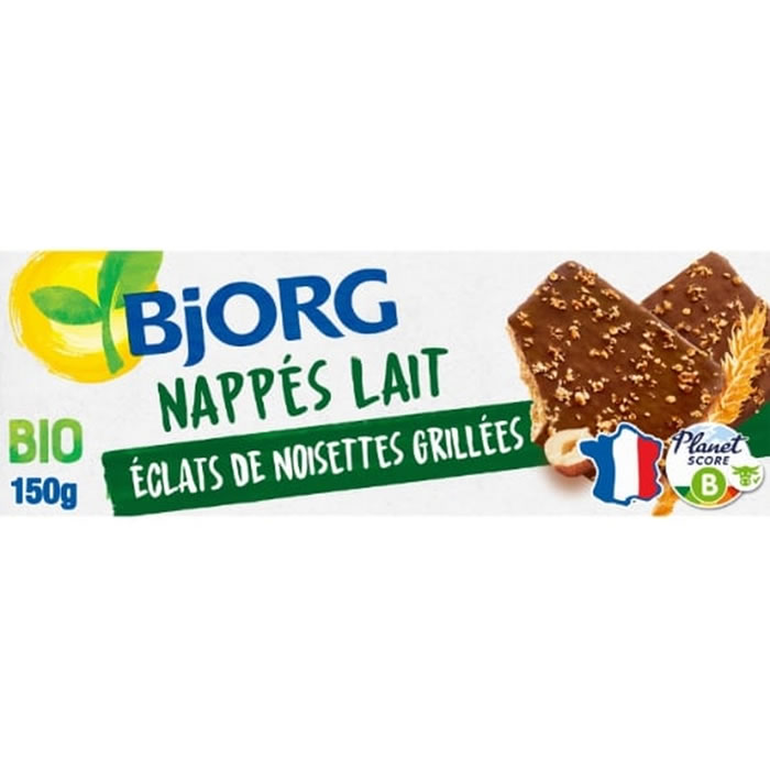 BJORG : Biscuits nappés au chocolat au lait et noisettes bio
