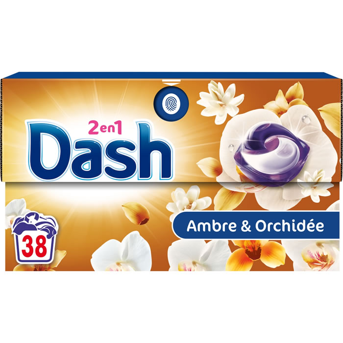 DASH : Lessive capsules 2 en 1 ambre et orchidée