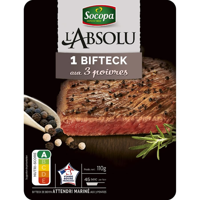 SOCOPA : Bifteck mariné aux 3 poivres : 110 g | Livraison à domicile et ...