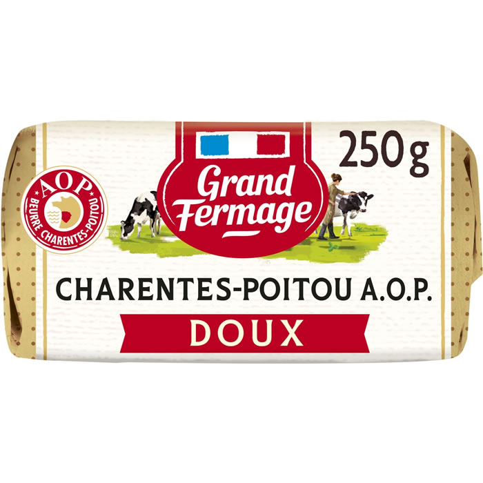GRAND FERMAGE : Beurre doux Charentes-Poitou 82% M.G AOP : 250 g ...