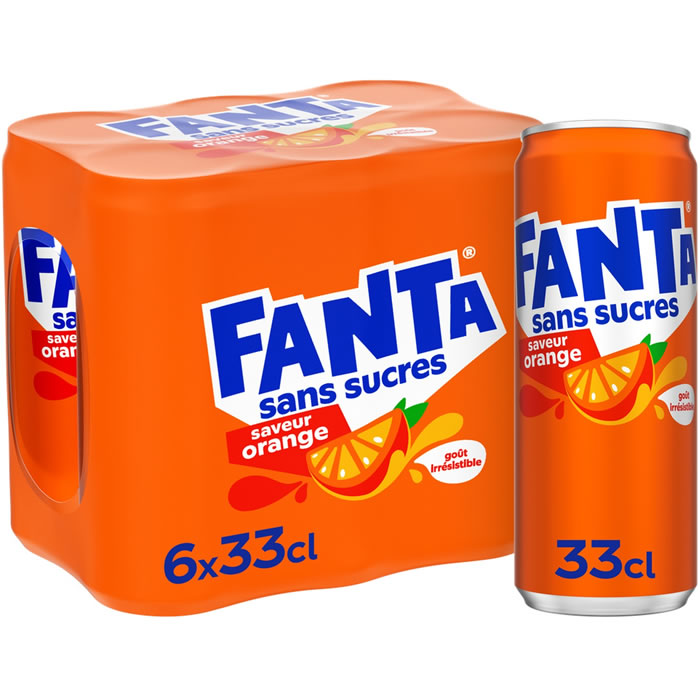 FANTA : Boisson gazeuse à l'orange sans sucres : 6 x 33 cl | Livraison à domicile et Drive ...