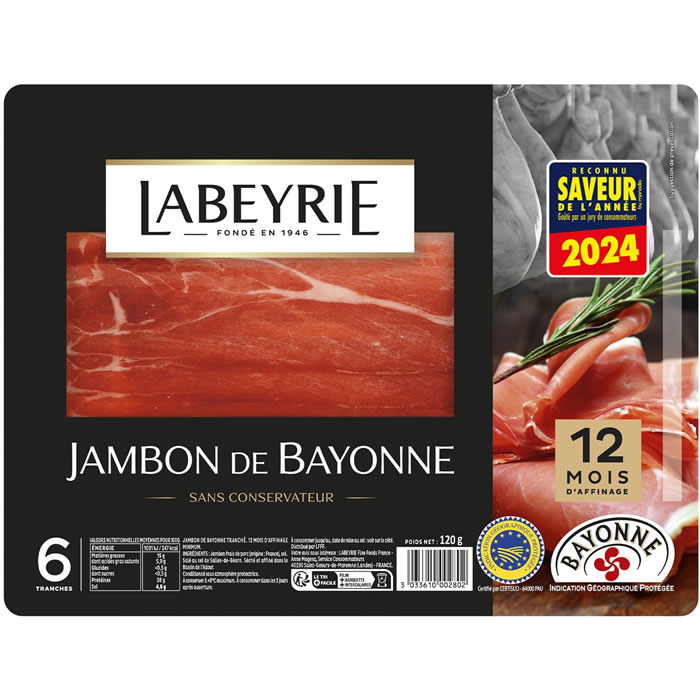 LABEYRIE : Jambon de bayonne : 120 g | Livraison à domicile et Drive ...
